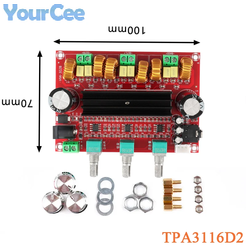 2-80W-100W-Power-Amplifier-Board-Module-TPA3116D2-Digital-Audio-2-1 ...