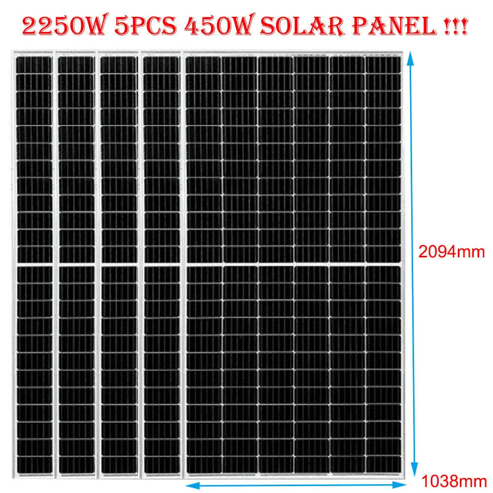 PV-Module-2250WP-5PC-450W-Mono-Solar-Panel-System-Aluminum-Alloy-Frame ...