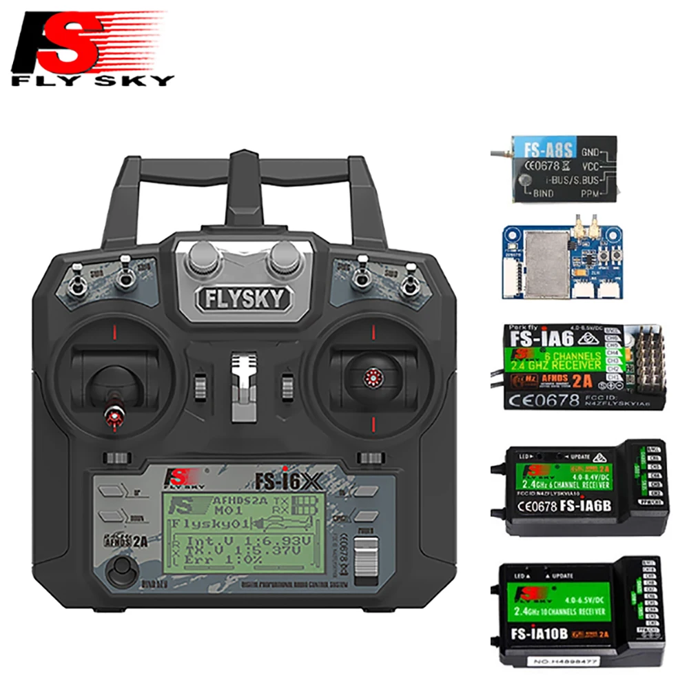 Flysky FS i6X 6ch 10ch 2.4ghz afhds 2a rc transmissor com FS iA6B FS iA10B FS X6B FS A8S FS AI6 ...