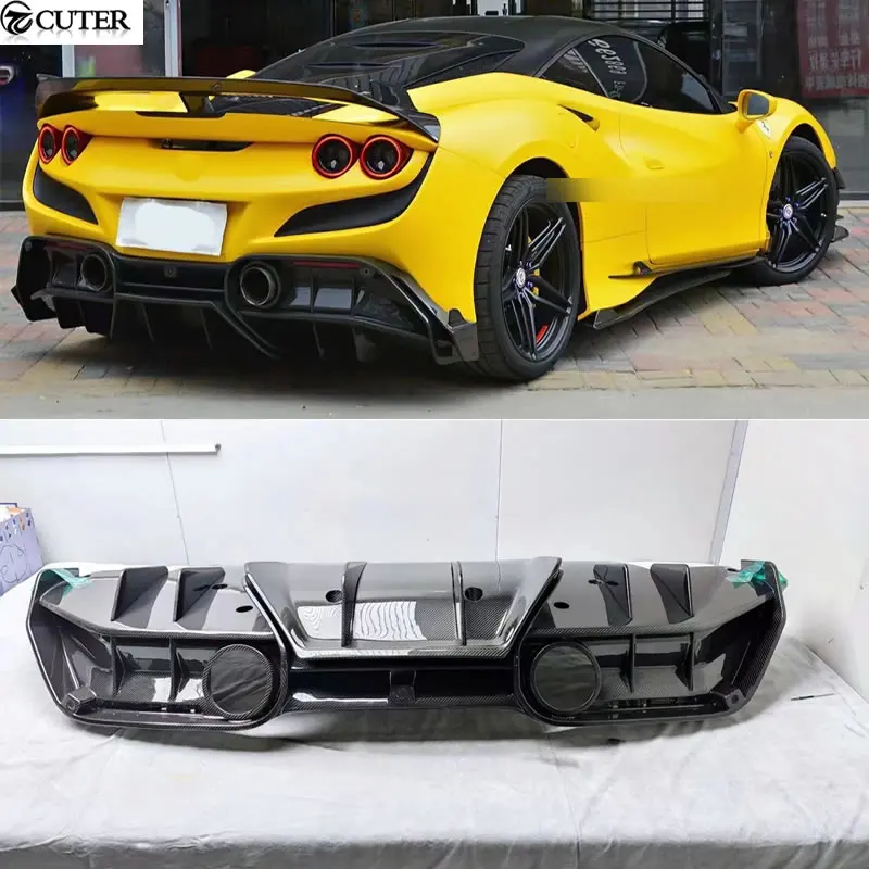 F8-Dry-Carbon-Fiber-Rear-Bumper-Diffuser-Splitter-for-Ferrari-F8-Car ...