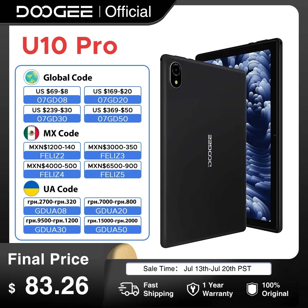DOOGEE-Tableta-U10-Pro-de-10-1-pulgadas-Tablet-con-pantalla-IPS ...