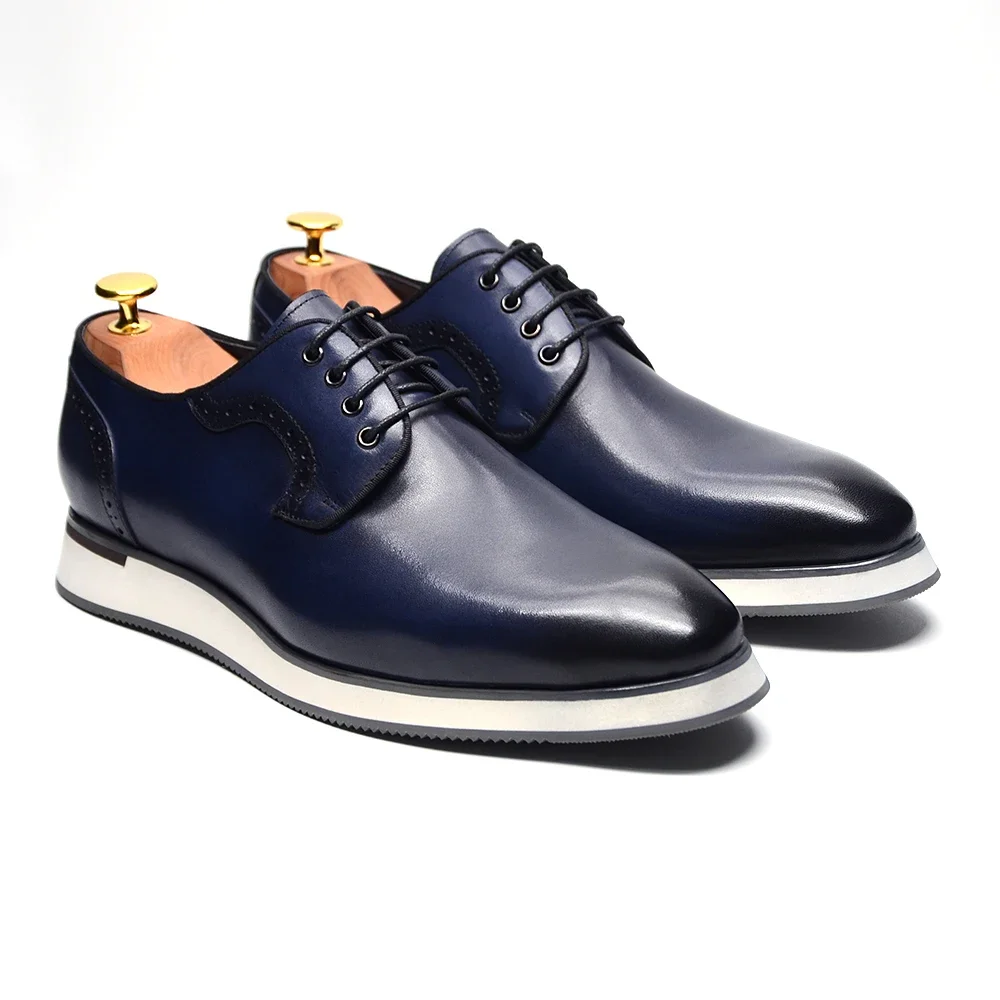 EU Size 38 To 46 Fashion Casual Derby Shoes Mens Genuine Leather ...