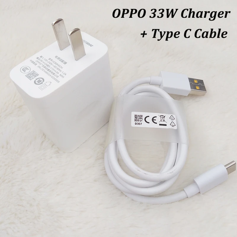 Original OPPO Super VOOC Charger 33วัตต์อะแดปเตอร์ชาร์จ USB Type C สำหรับ OPPO R17 R11ค้นหา x6 ...