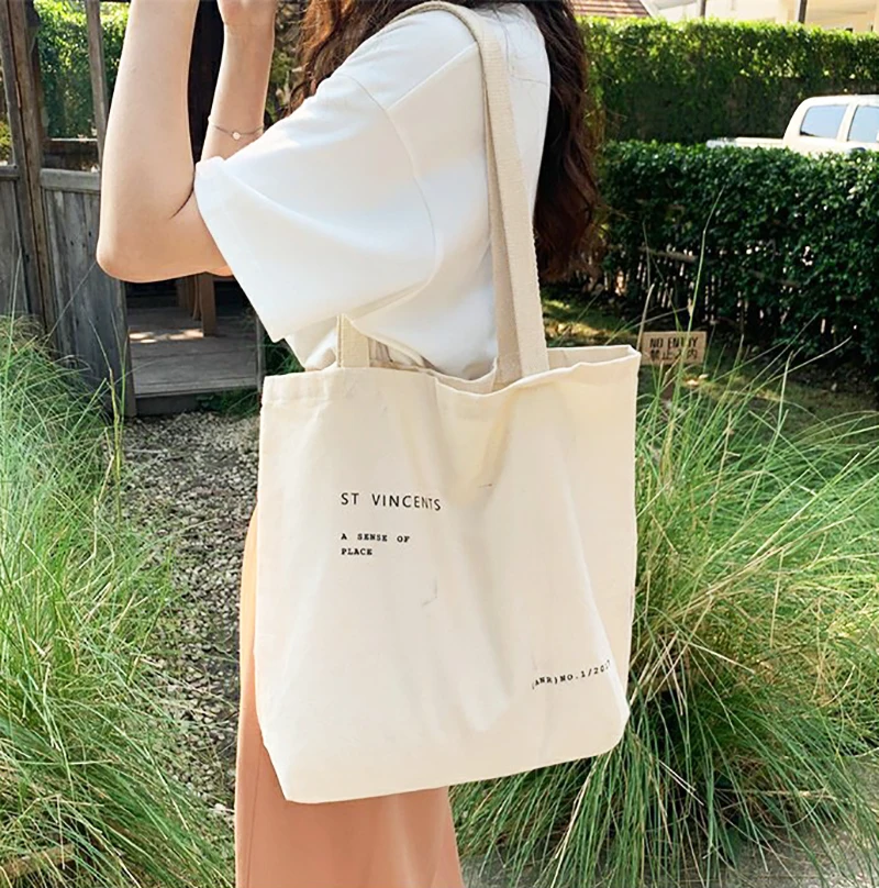 Bolso-de-hombro-de-lona-Beige-bolsa-plegable-de-algod-n-ecol-gico-de ...