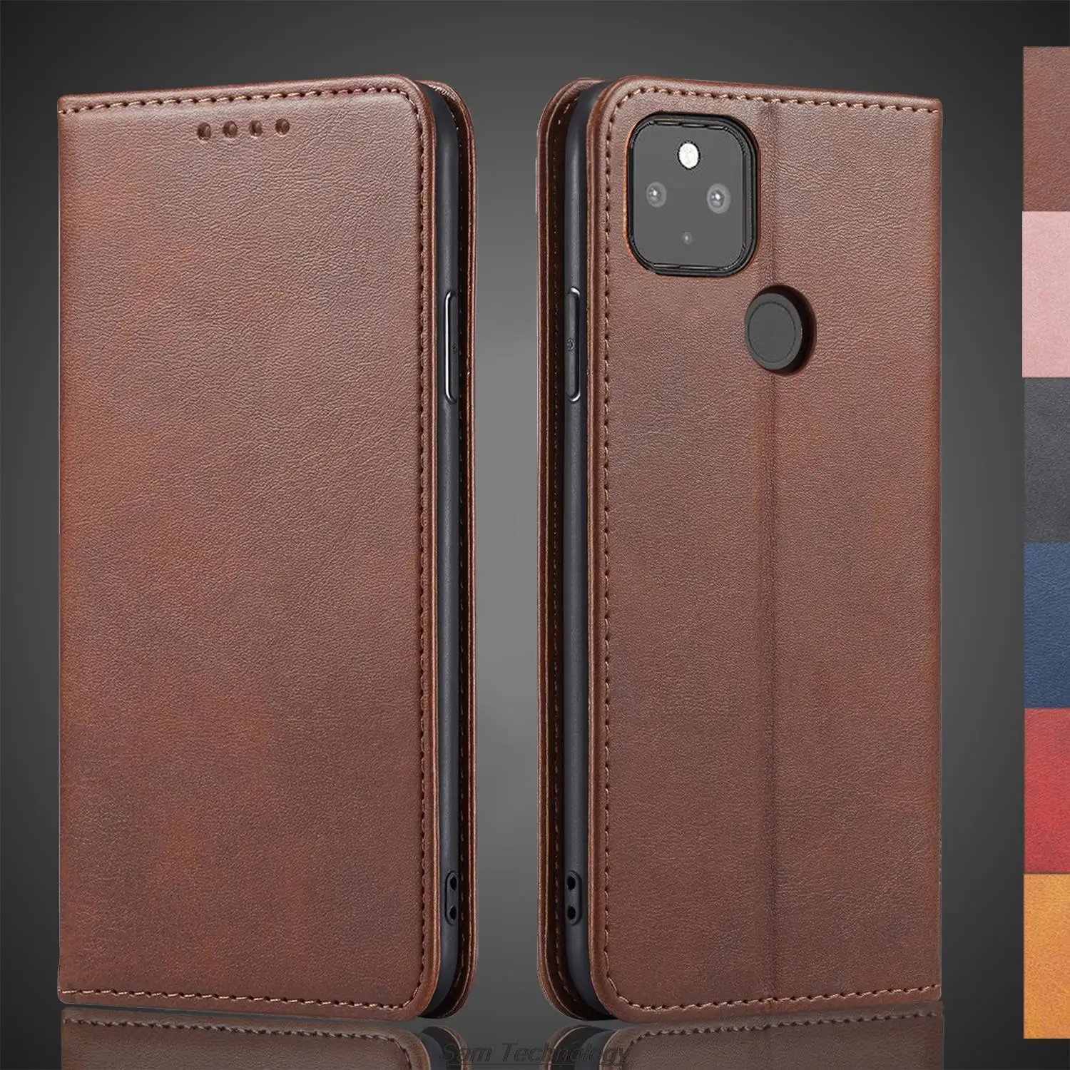 Magnetic attraction Leather Case for Google Pixel 4A 5 5A 5G Holster ...