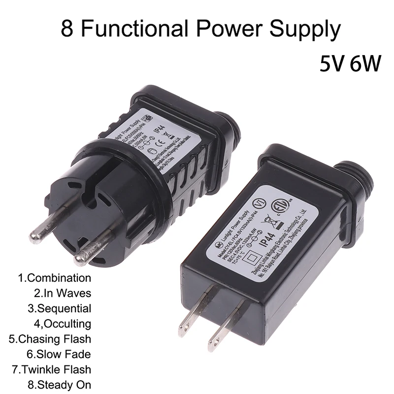 EU/US Plug 5VDC 6W 8 Functional SELV LED Lamp Driver Switch Adapter ...
