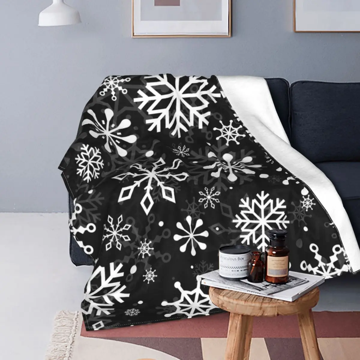 Christmas-Snowflakes-Blanket-Velvet-Decoration-Breathable-Lightweight ...