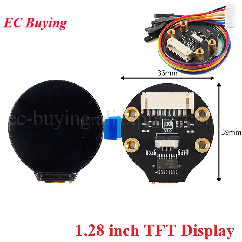 1.28 inch IPS Color TFT LCD Display Module 1.28" RGB LED Round Screen ...