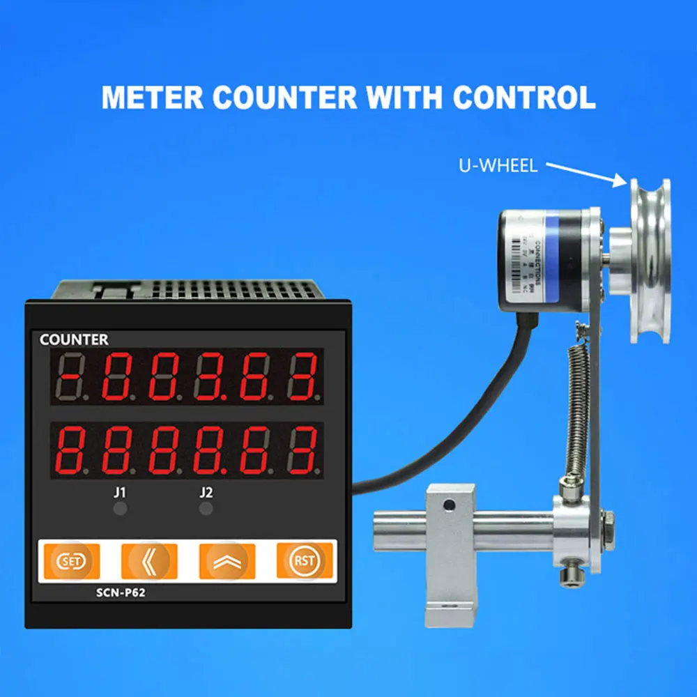 Intelligent Length Meter Counter Roller Type Electronic Digital Display Forward And Reverse ...