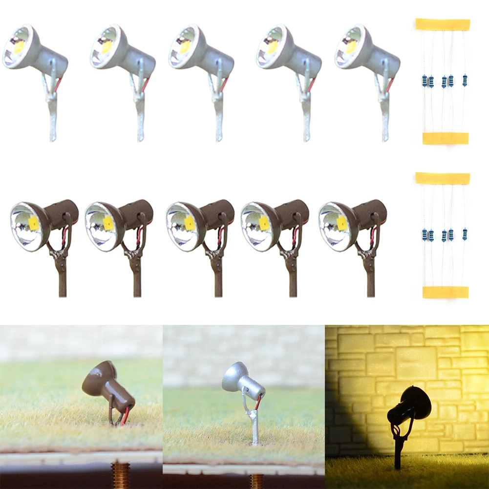 5Pcs-HO-Scale-LED-Spotlight-Model-Limelight-Projector-Street-Lamp-Post ...