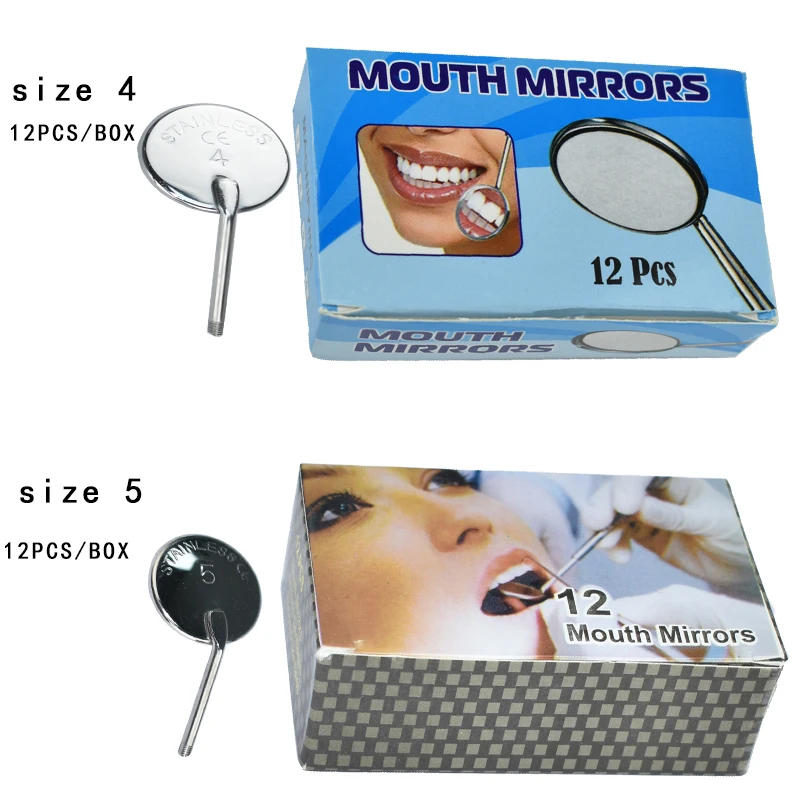 12Pcs-Box-Dental-Stainless-Steel-Dental-Mouth-Mirror-4-5-Anti-Fog-Front ...