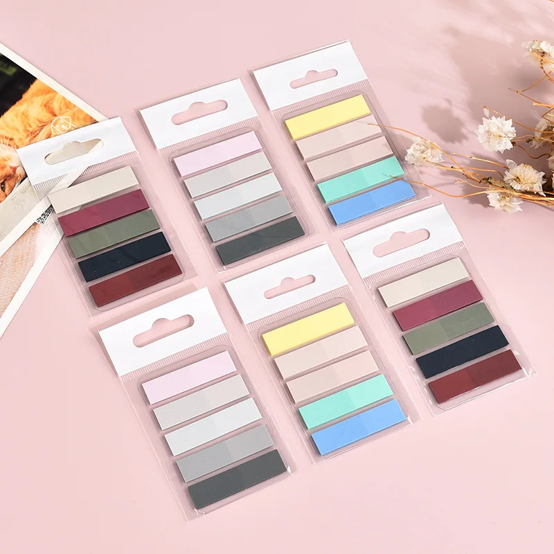 6-Sets-Waterproof-Morandi-Color-Plastic-Sticky-Note-Waterproof-Memo-Pad ...