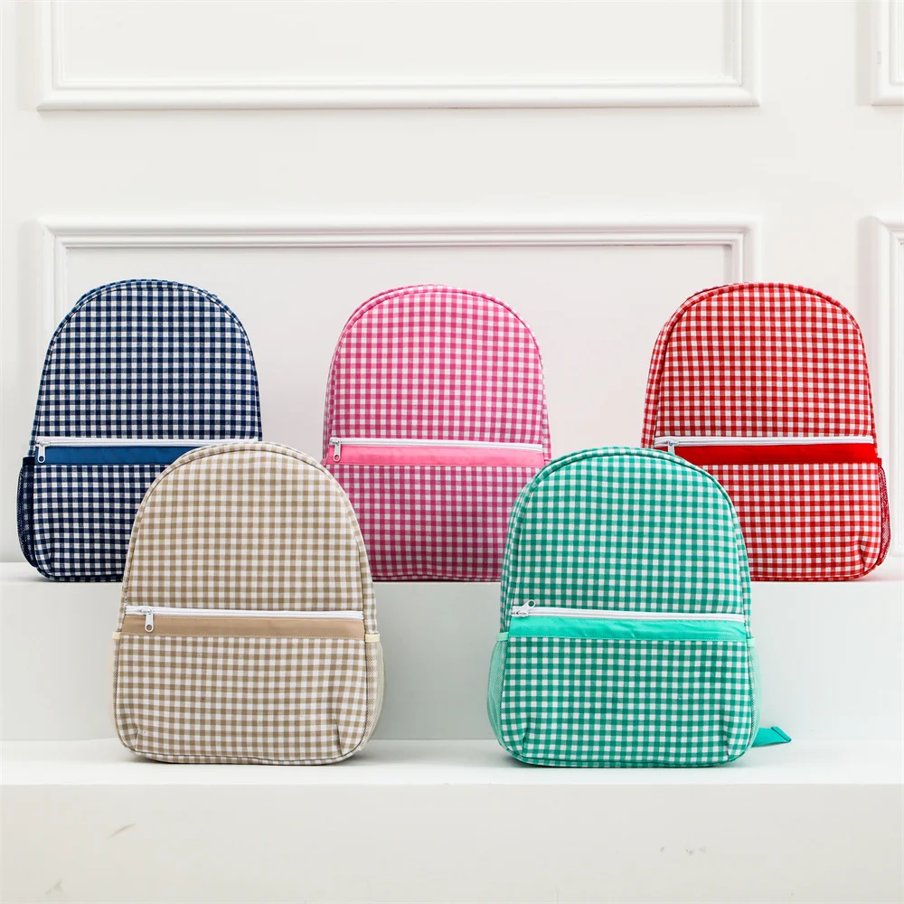 Plaid School Backpack For Kids Book Bag For Girls Students Camping ...