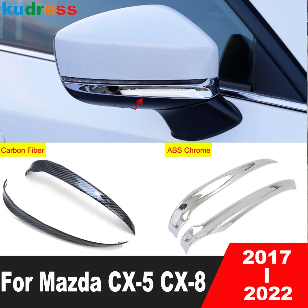 Carbon Fiber Rearview Mirror Trim Cover For Mazda CX 5 CX5 KF CX 8 CX8 ...