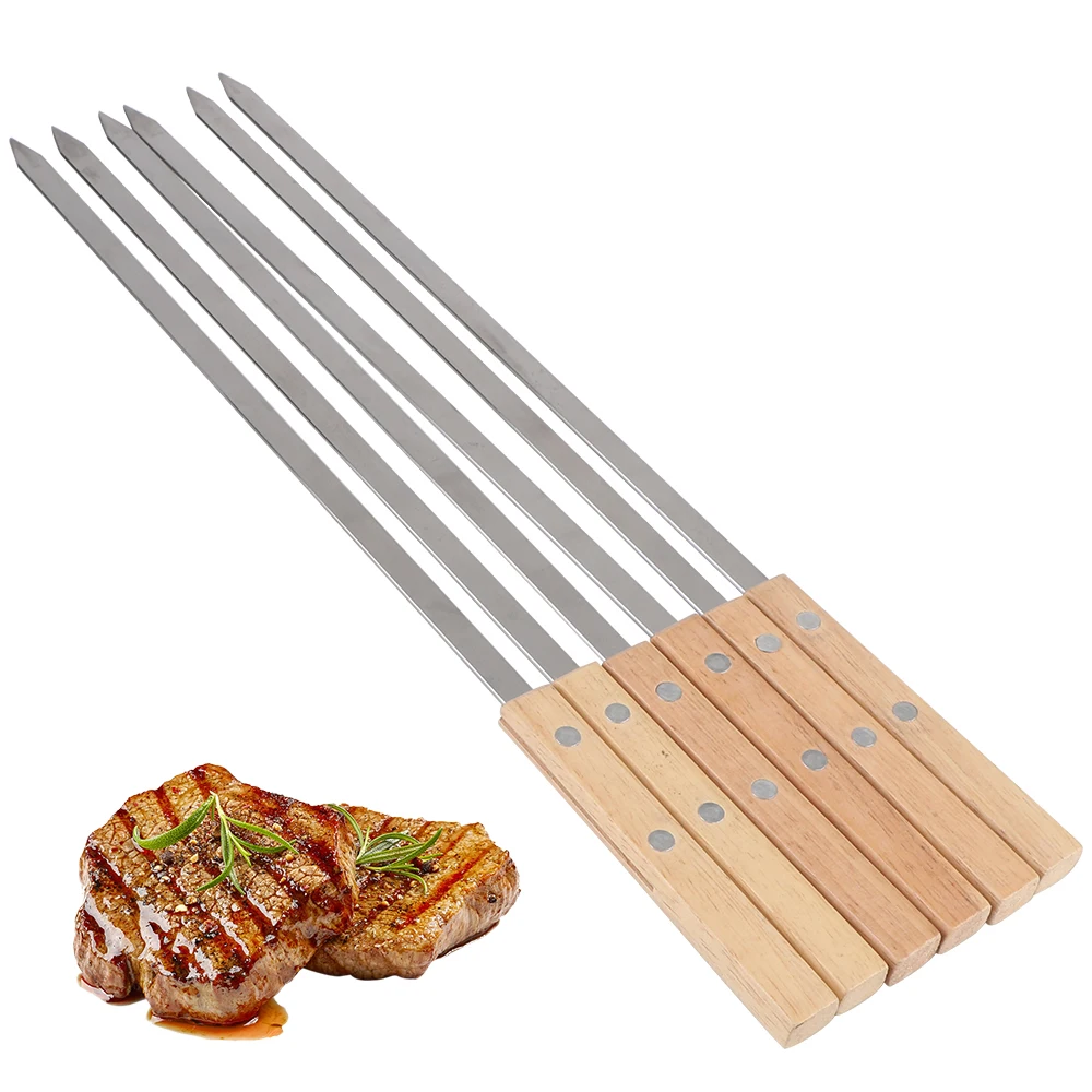 6Pcs-340-Stainless-Steel-BBQ-Long-Skewers-Professional-Grilling-BBQ ...