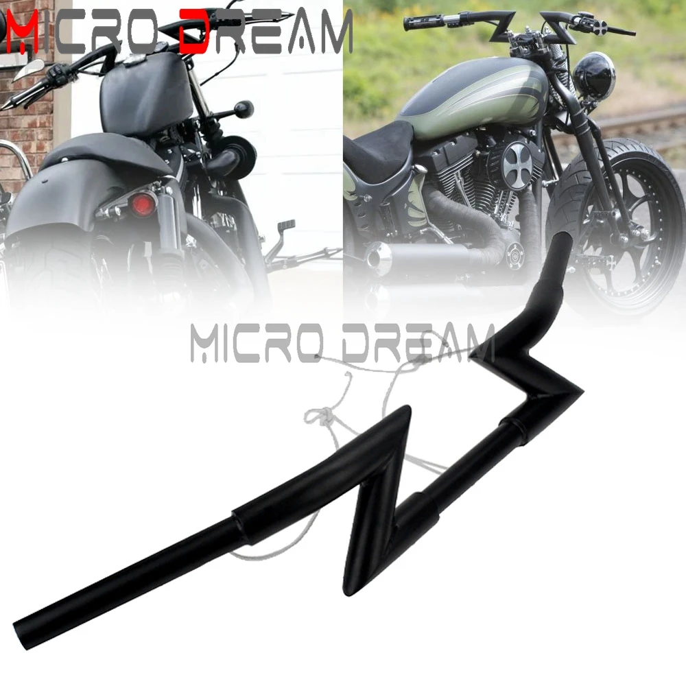Motorcycle 1" Z-Bar Handlebar Drag Steel Handle Bar Black For Harley ...