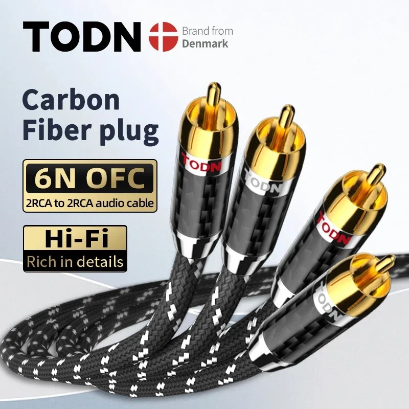 TODN-1-Pair-rca-cable-6N-OFC-hifi-2rca-to-2rca-high-end-audio-cables ...