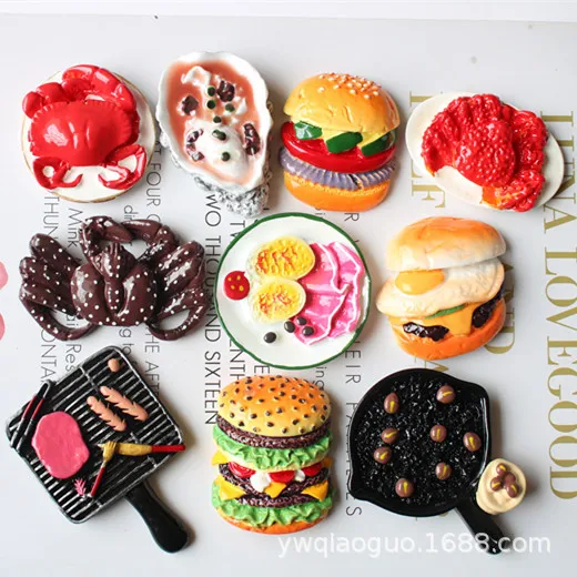 Food-Fridge-Magnet-Fake-Hamburger-Roast-Crab-Oyster-Egg-Resin ...