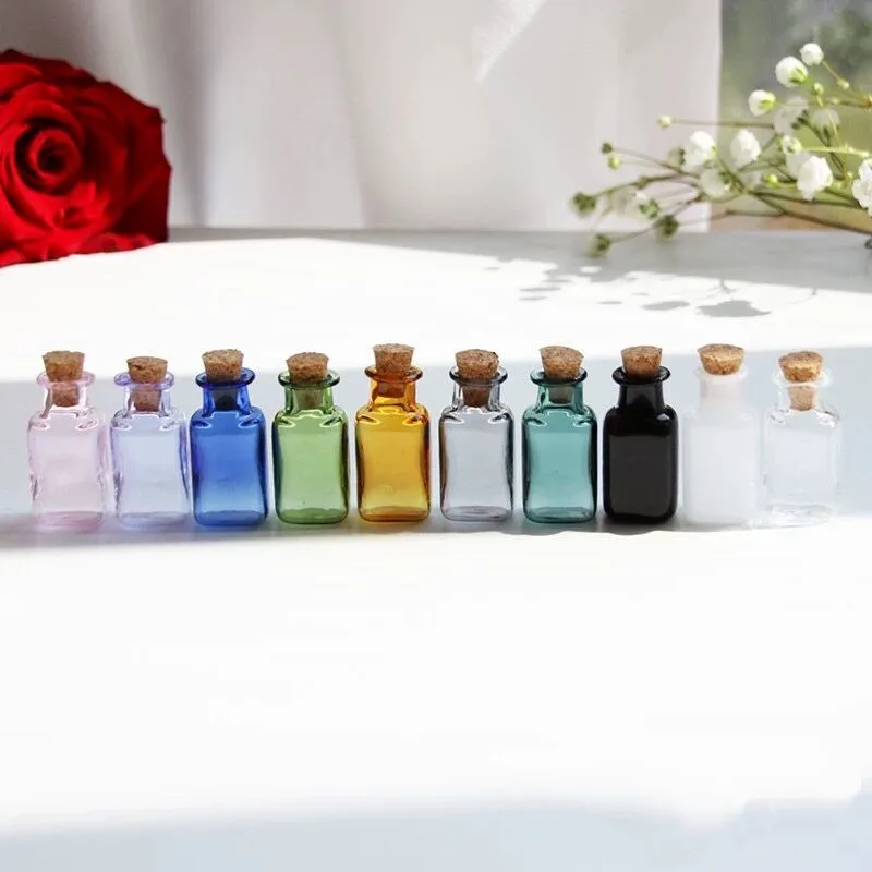 30-50-100pcs-Mini-Glass-Color-Bottles-Rectangle-Cute-Bottle-With-Cork ...