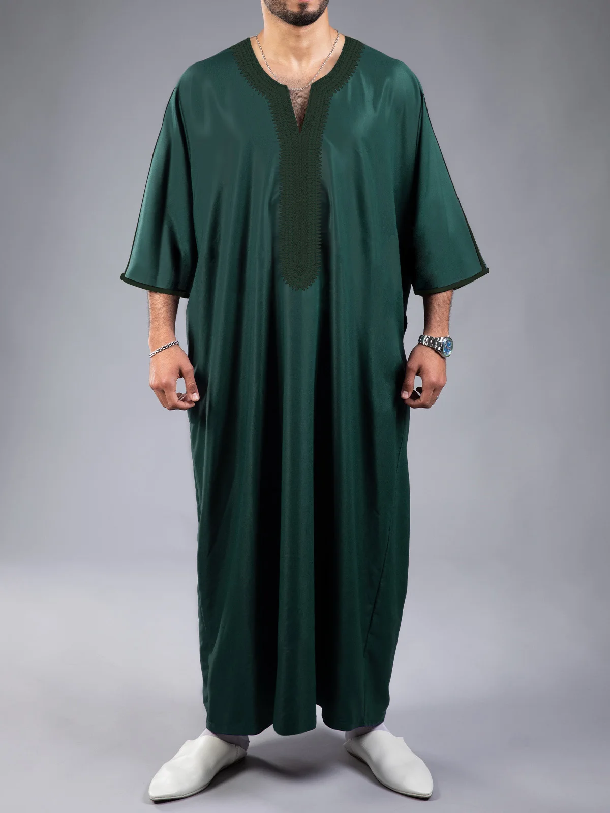 2024-Embroidered-Traditional-Men-boubou-jalabiyas-jubbah-Muslim-men-s ...