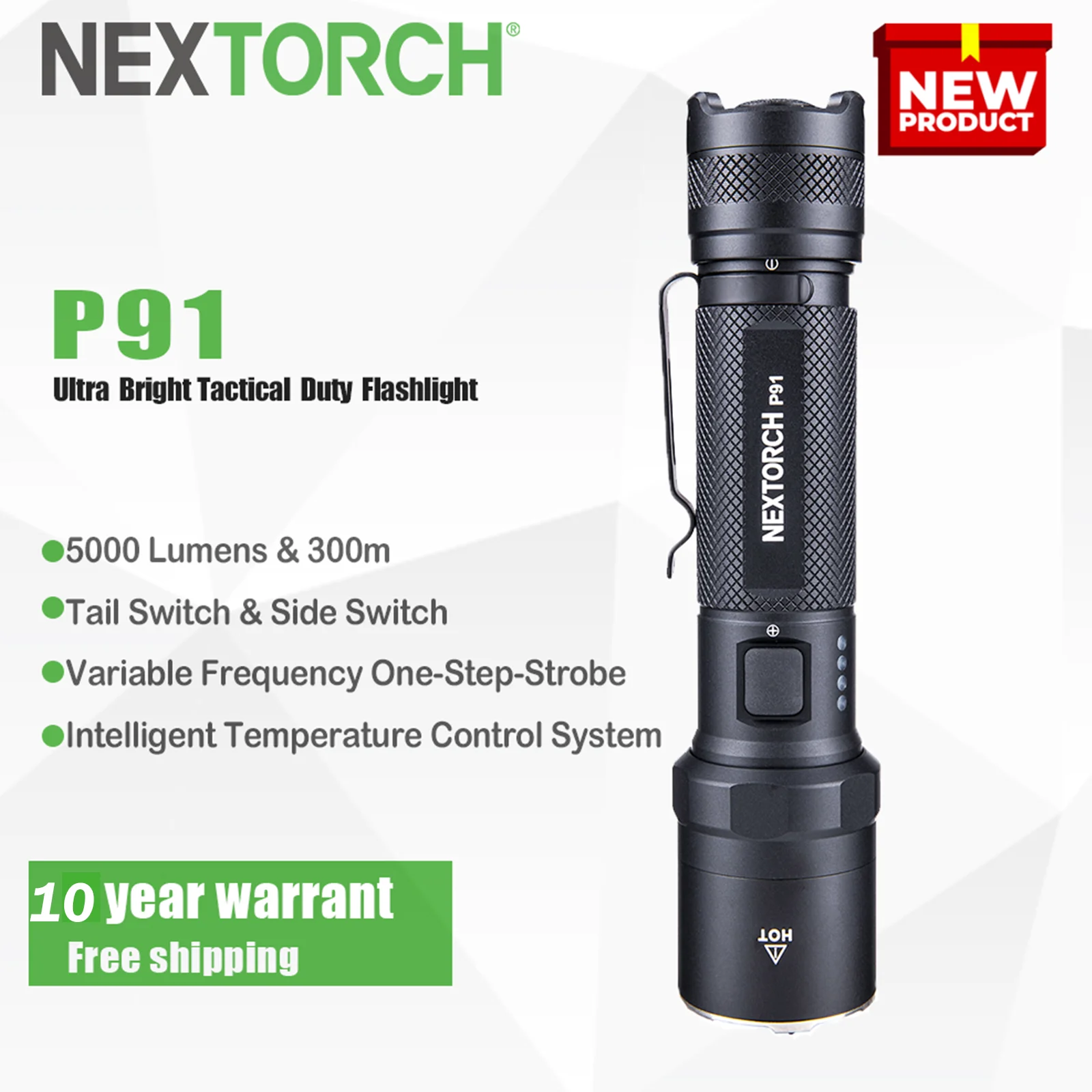 Nextorch 900 Lumens High Output 18650 Tactical Flashlight NEXTORCH TA5