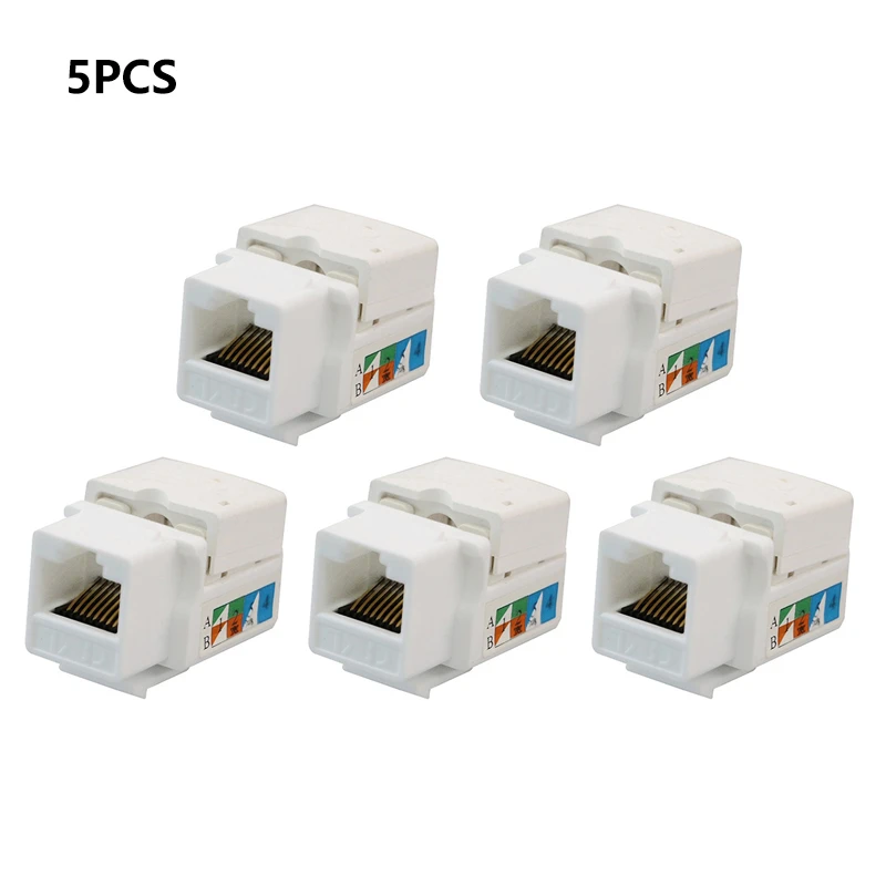 5pcs Cat5e Utp Ethernet Network Module Rj45 Wall Plug Connector ...