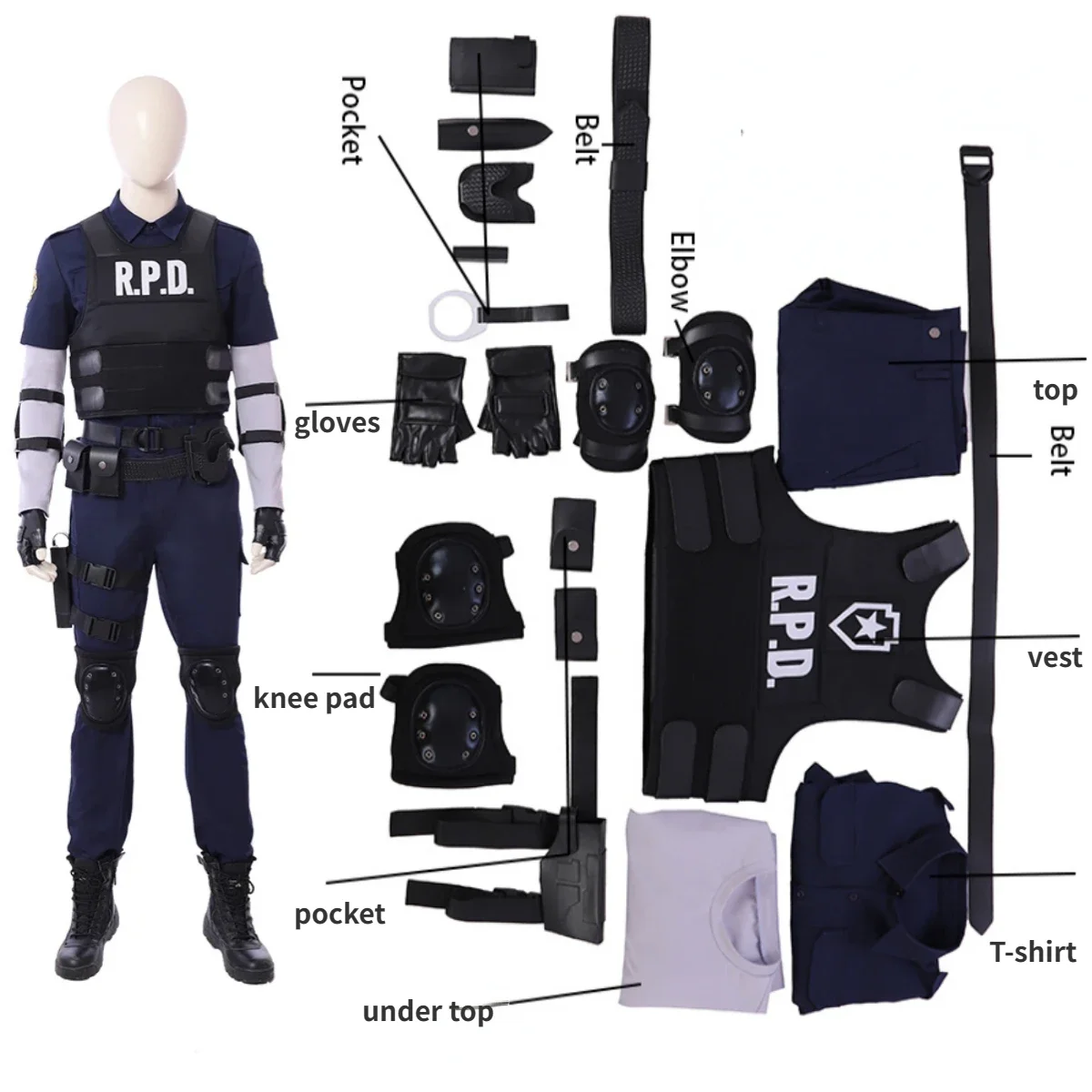 Man-Leon-Cosplay-Costume-Vest-Top-Pants-Accessories-Sold-Separately ...