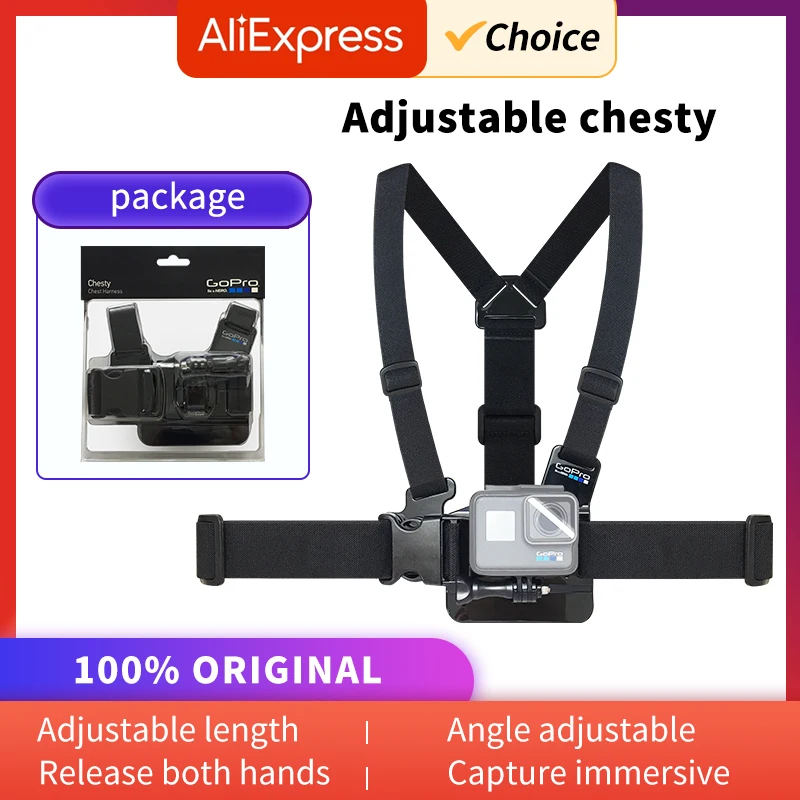 GoPro Original Chest Strap for Hero12 11 10 9 8 7 6 5 Black Go Pro ...