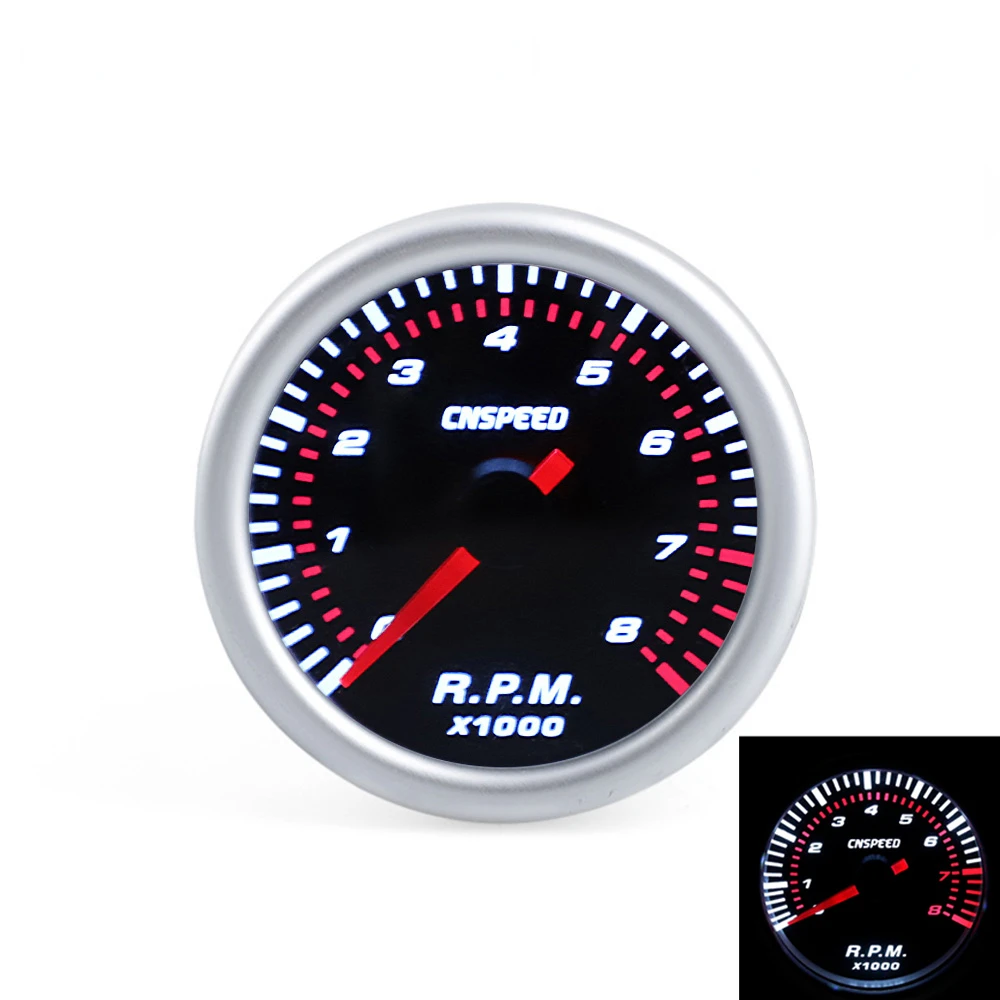 Auto-Car-Tachometer-Tacho-Gauge-0-8000-RPM-Meter-2-52mm-Universal-Car ...