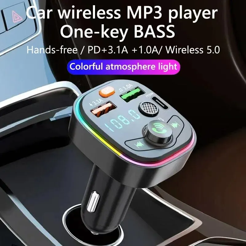 Car-Bluetooth-5-0-FM-Transmitter-Handsfree-Q6-Car-Radio-Charger-Adapter ...