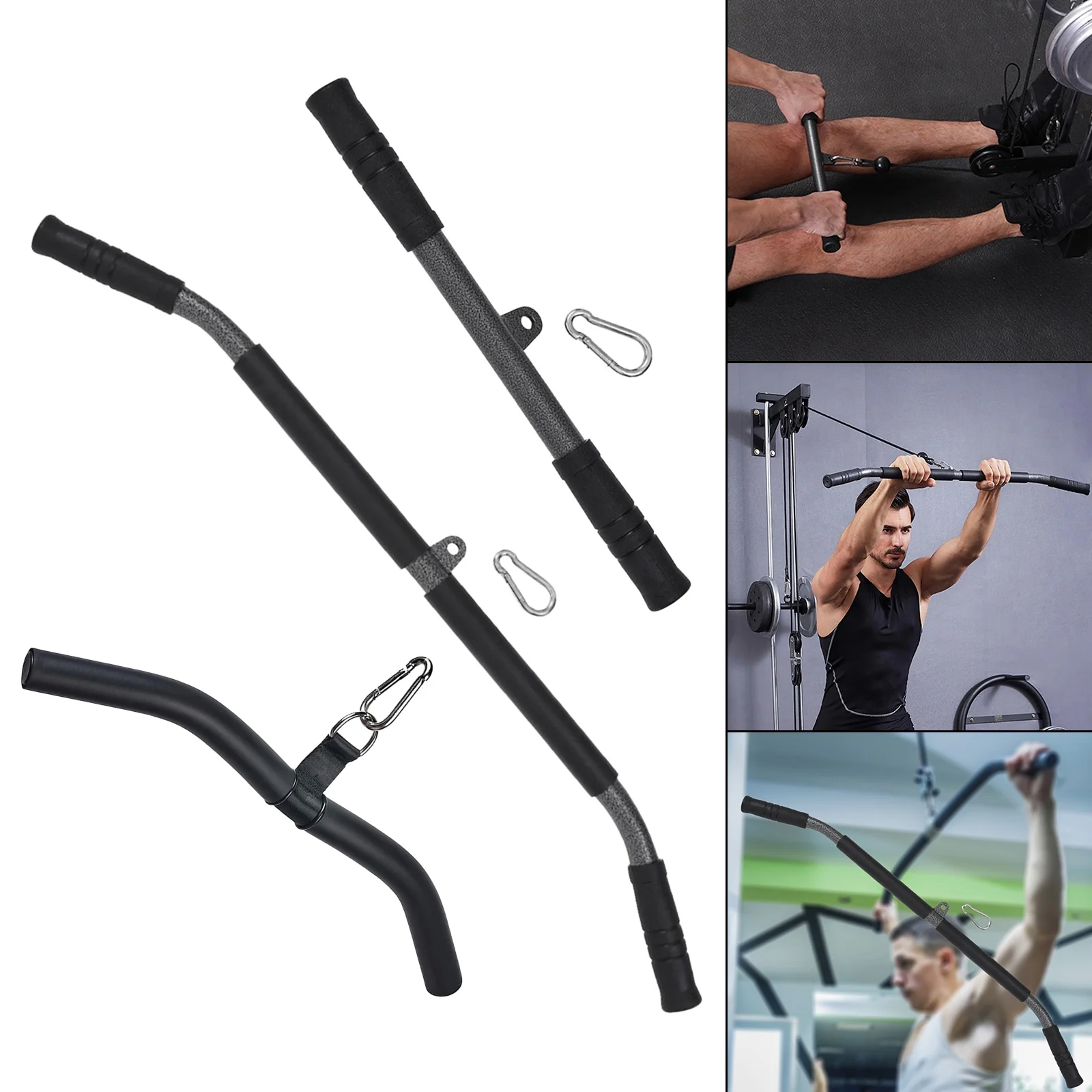 Barra recta para Fitness, barra de dominadas LAT, empuñaduras DIY ...