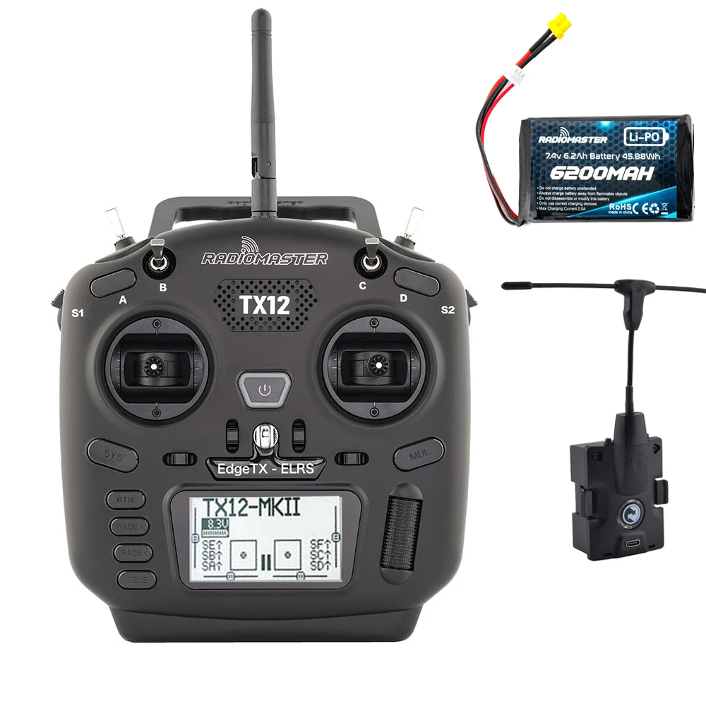 IN Stock RadioMaster TX12 MKII 16CH ELRS CC2500 Hall Gimbals Radio ...