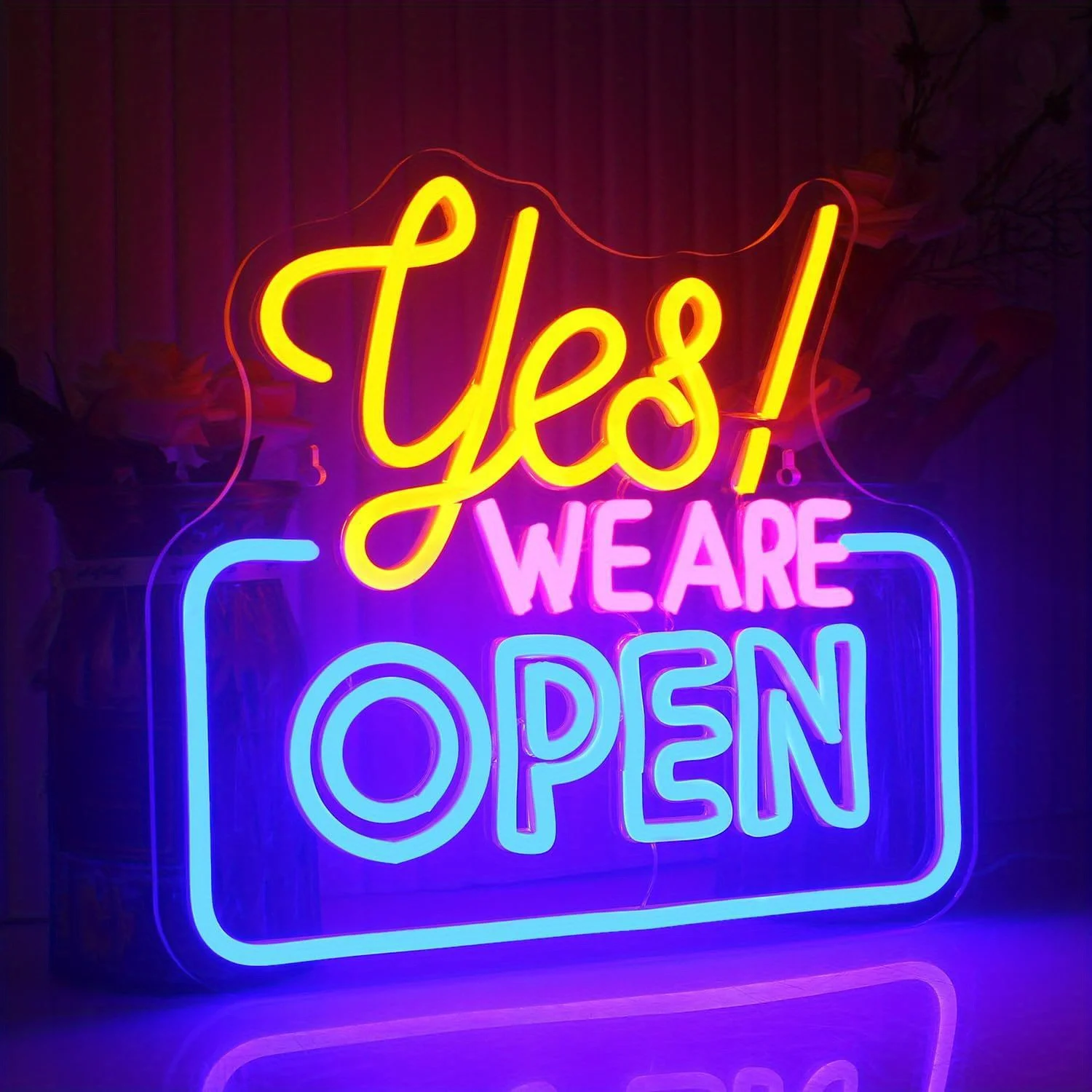 Neon Open Sign - Bright LED Light, USB Powered,Wall Hanging,Perfect for ...