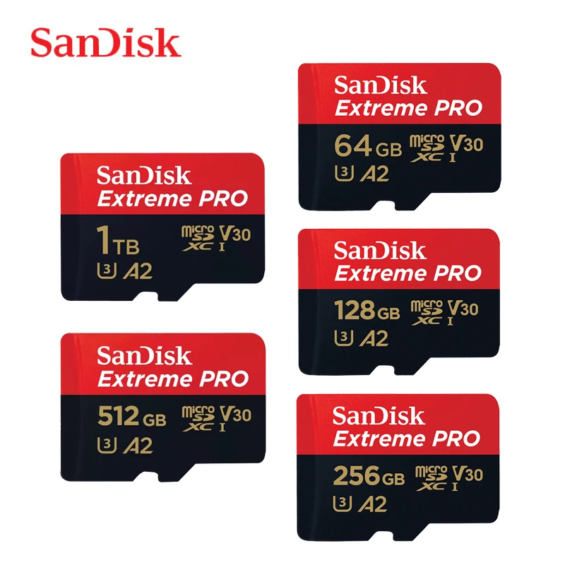 Sandisk cartão de memória 512gb micro sd sdxc UHS I 128gb 256gb 64gb u3 c10 v30 a2 4k extremo ...