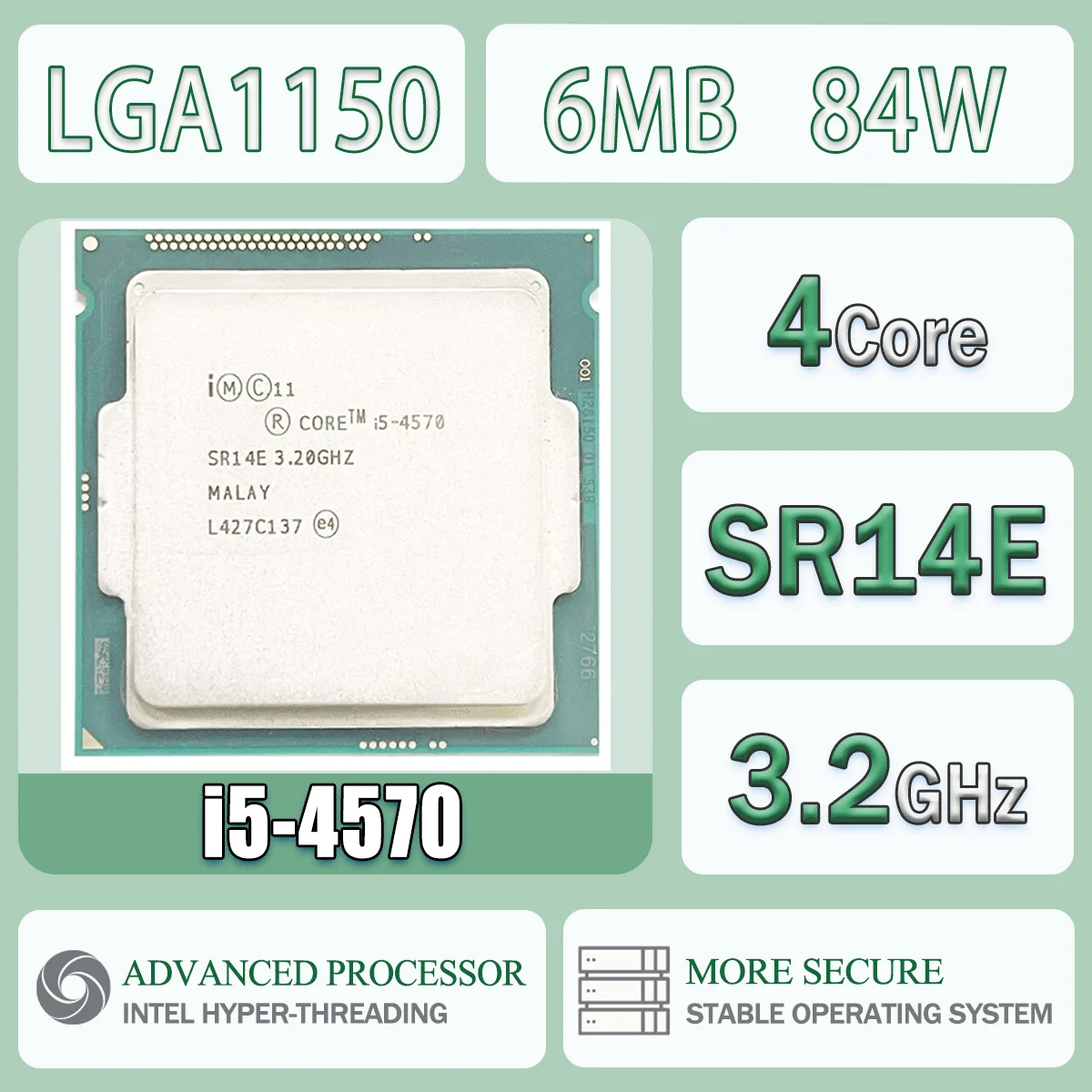 Intel Core I5-4570 3.2GHz Quad-Core 6M 84W Computer CPU Processor ...