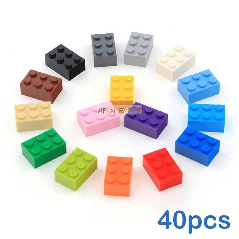 40pcs-Thick-2x3-DIY-Building-Blocks-Figures-Bricks-Dots-Educational ...