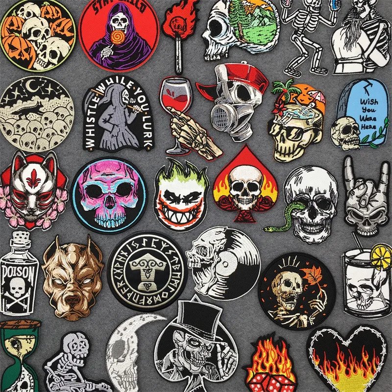 Punk-Patches-for-Clothing-Thermoadhesive-Patches-on-Clothes-Stickers ...
