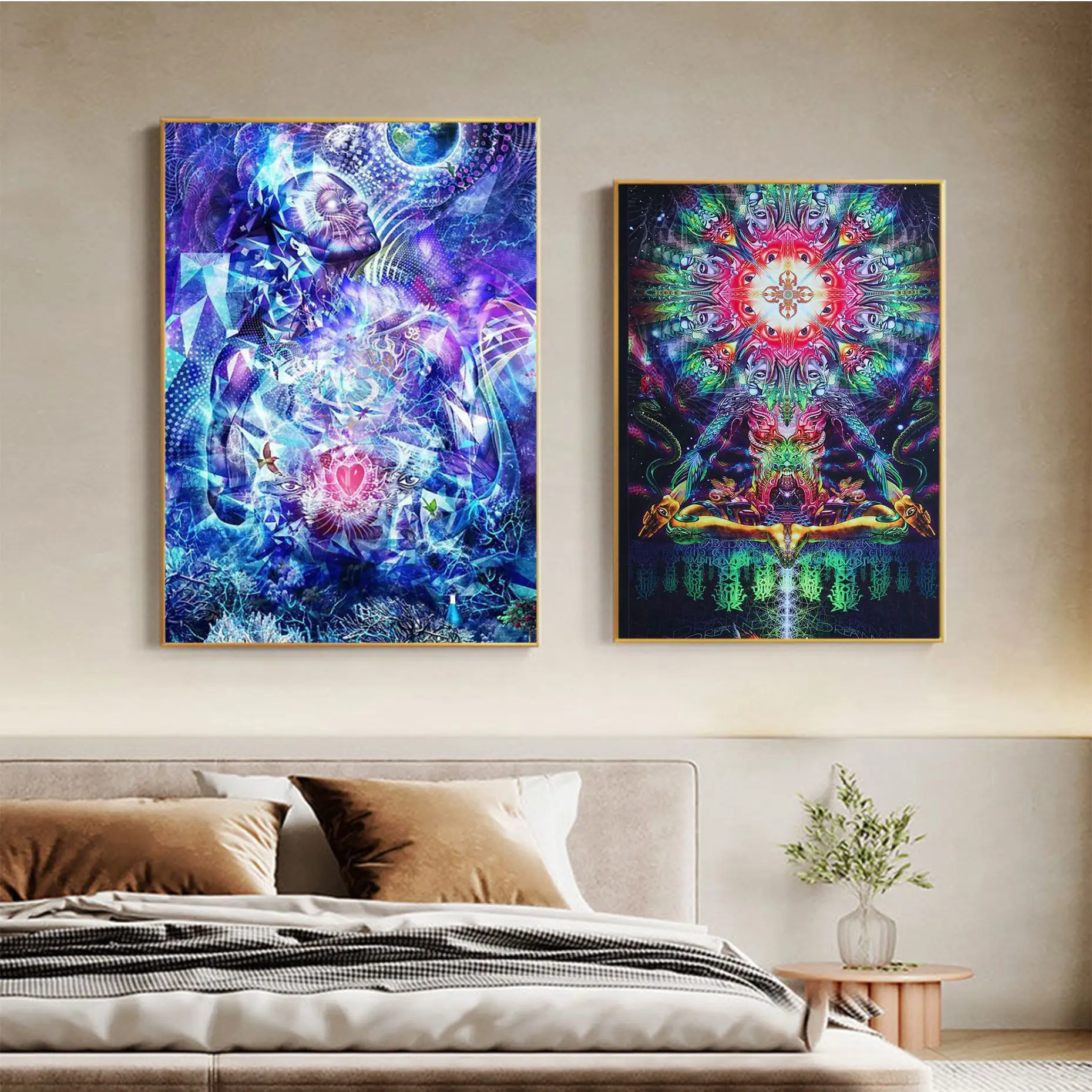 Psychedelic-Trippy-Tree-Retro-DIY-Sticky-Poster-HD-Quality-Wall-Art ...