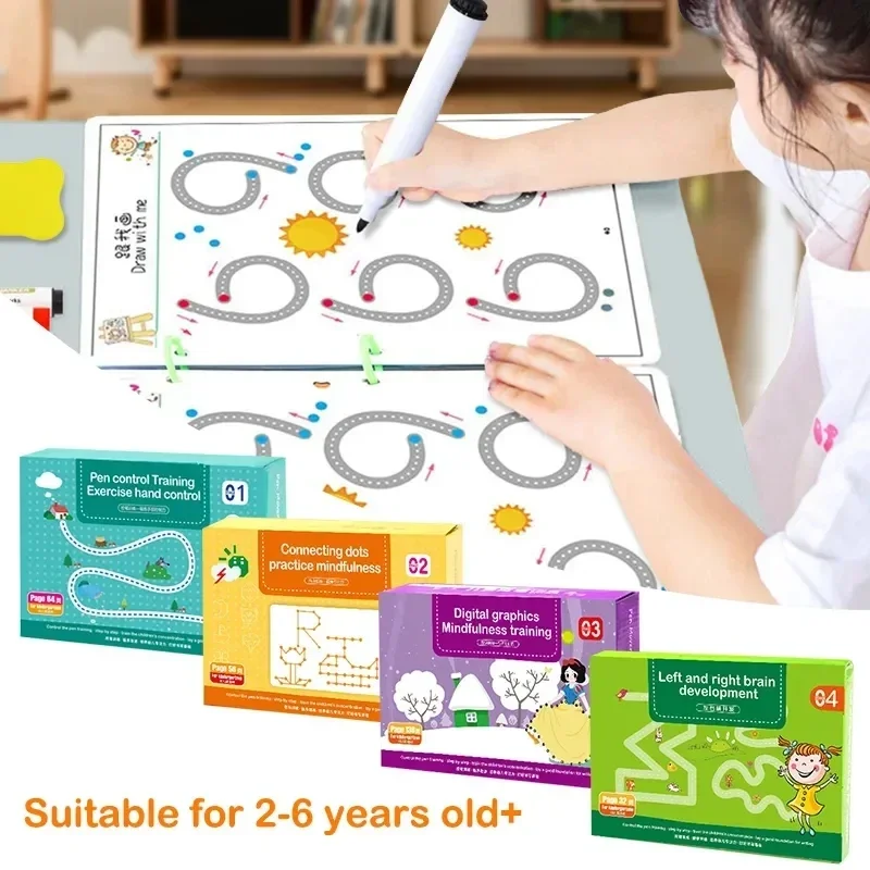 Children Pen Control Training Set Montessori Drawing Toy Color Shape ...