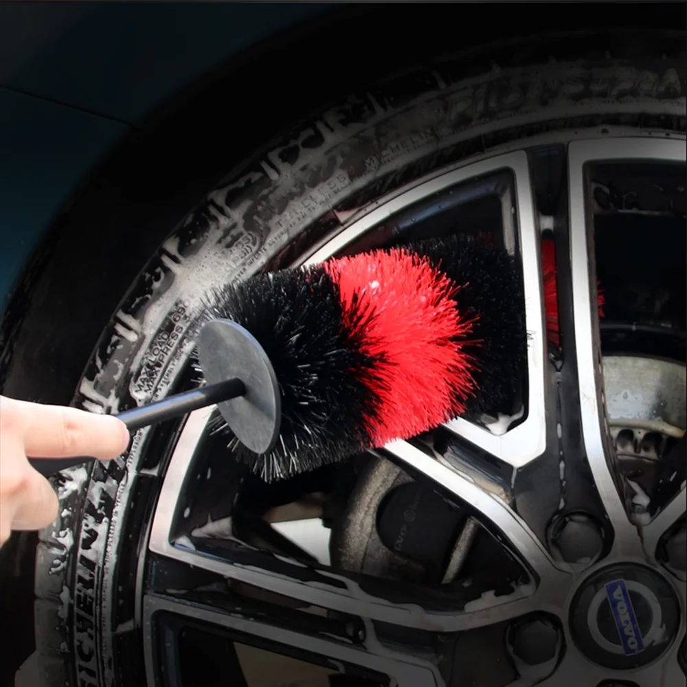 SPTA 18" Wheel Brush Flexible Rim Cleaner Rocket Shape Red and Black ...