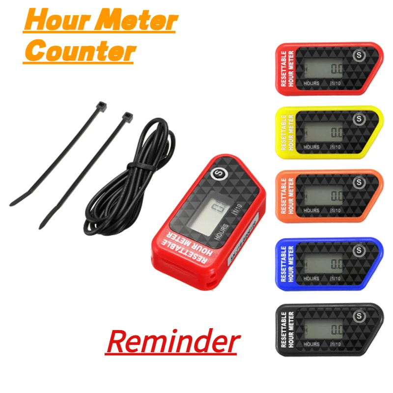Waterproof LCD Resettable Hour Meter Counter Maintenance Reminder In ...