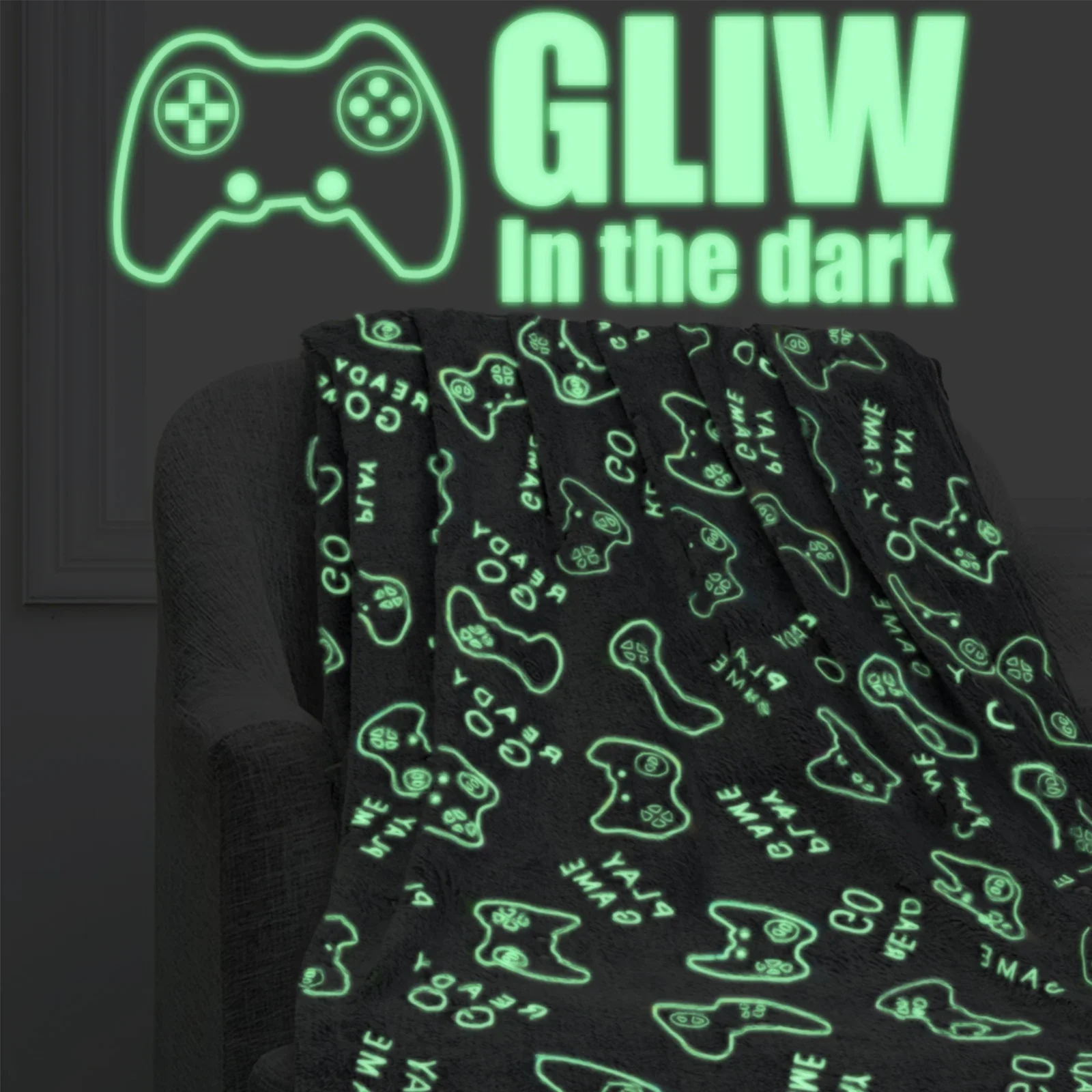 Luminous-Kid-Blanket-Flannel-Glow-in-The-Dark-Blanket-Soft-Game ...