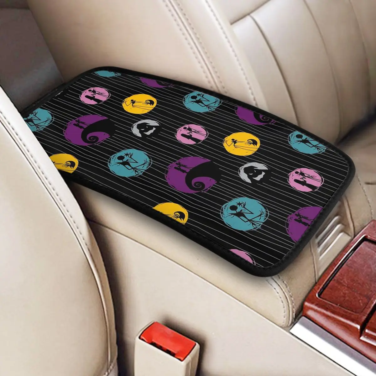 Center-Console-Cover-Pad-Halloween-Skeleton-Jack-Car-Armrest-Cover-Mat ...