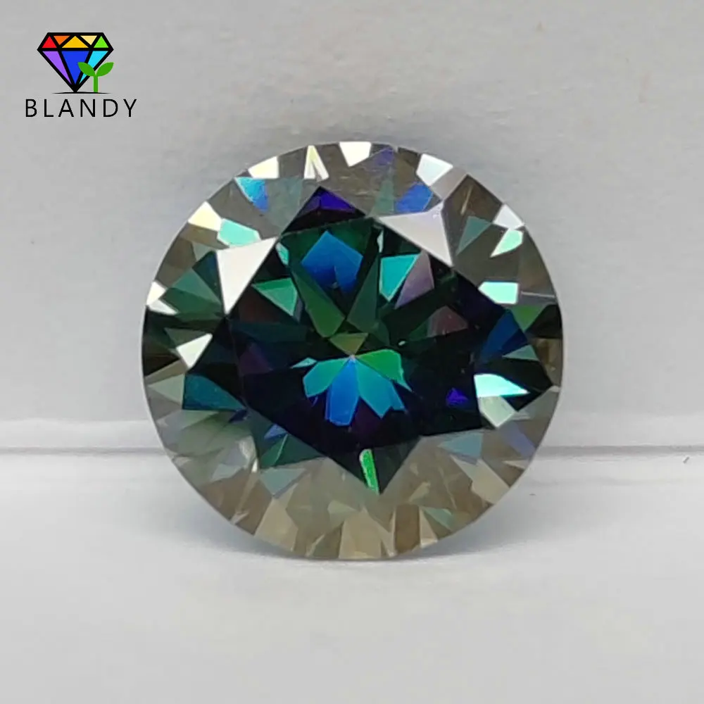 Multi-Color-Moissanite-Stone-VVS1-3-0mm-11mm-Round-Cut-Rainbow-Blue ...