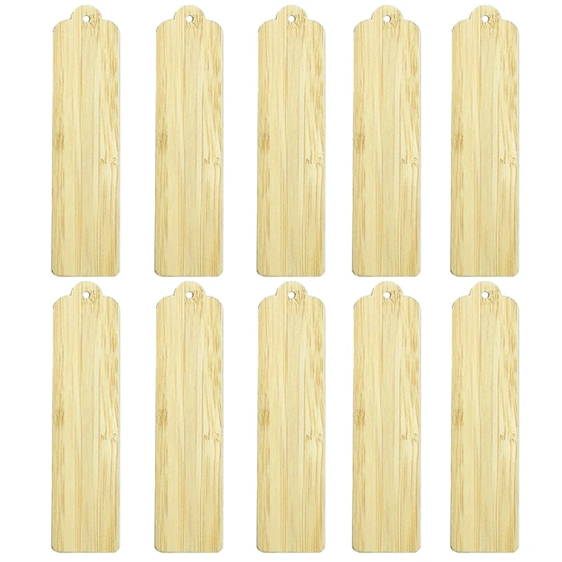 10-Sets-Blank-Bamboo-Wooden-Bookmarks-Unfinished-Labels-DIY-Hanging ...