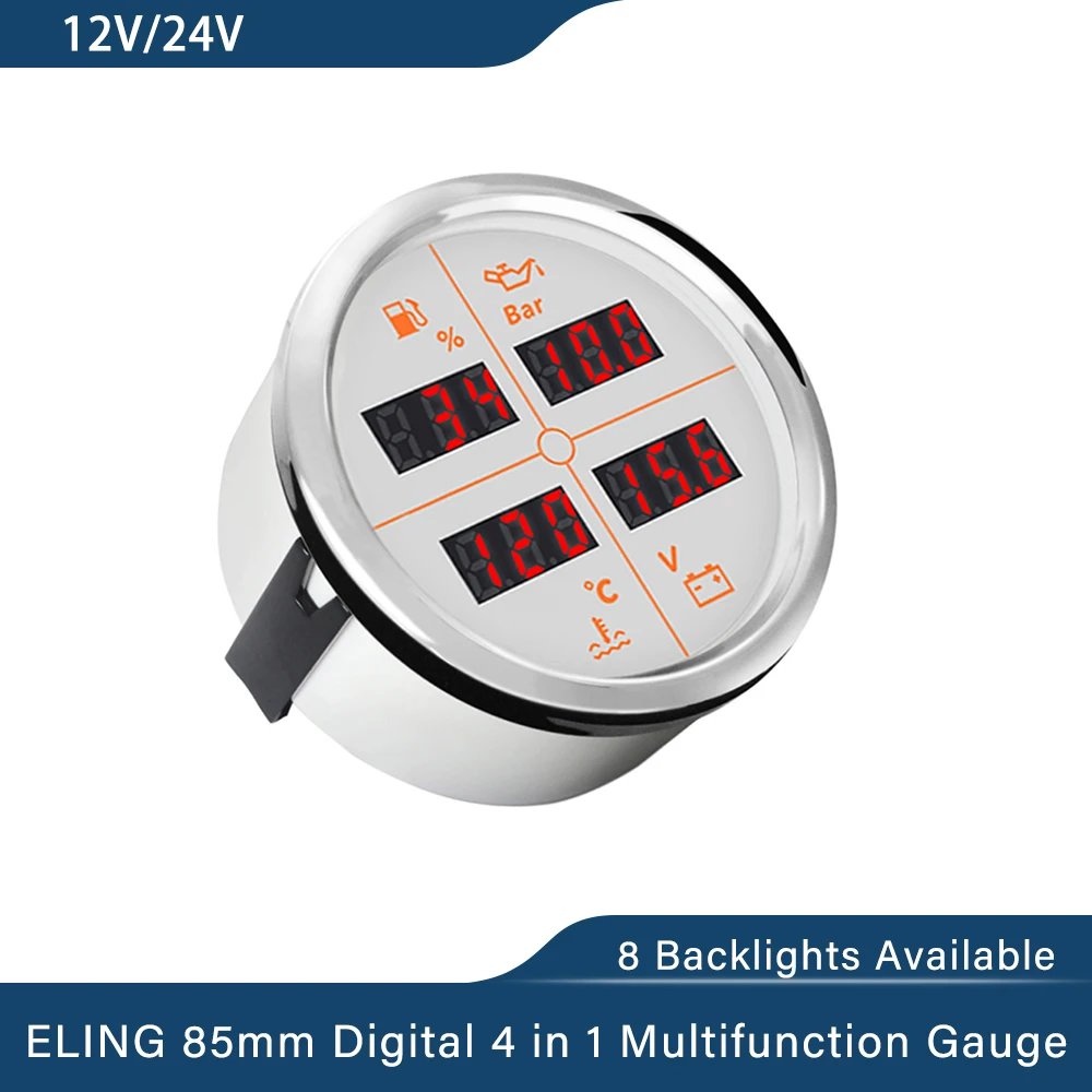 ELING-Digital-52mm-85mm-Car-4-in-1-Multifunction-Gauge-with-Fuel-Level ...