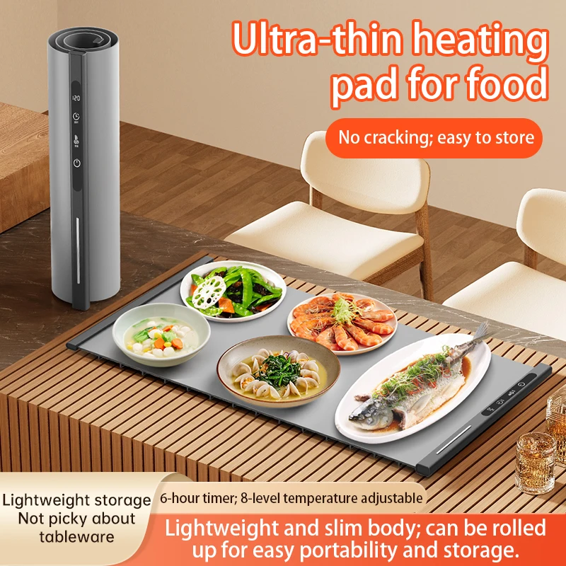 Flexible Silicone Food Warmer Mat Foldable Food Warming Tray Electric ...