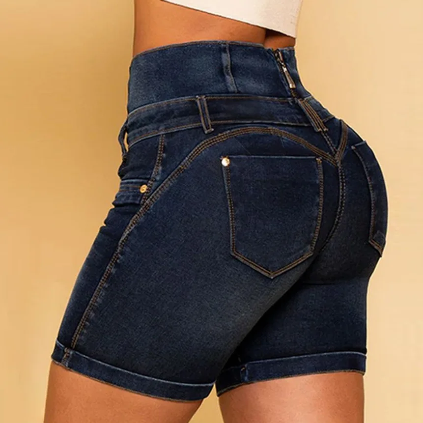 Women Bodycon Denim Shorts Ladies carry buttock Shorts Three Minutes of ...
