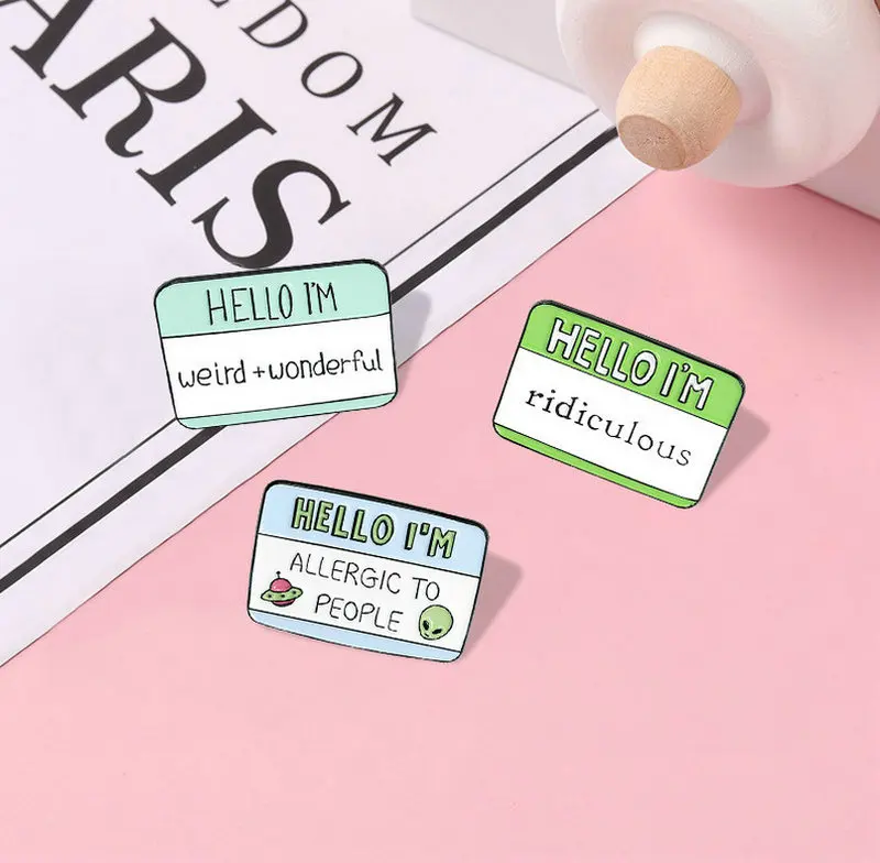 4-Styles-Fun-Dialogue-Quote-Enamel-Pins-Custom-Humor-Brooches-Bag ...