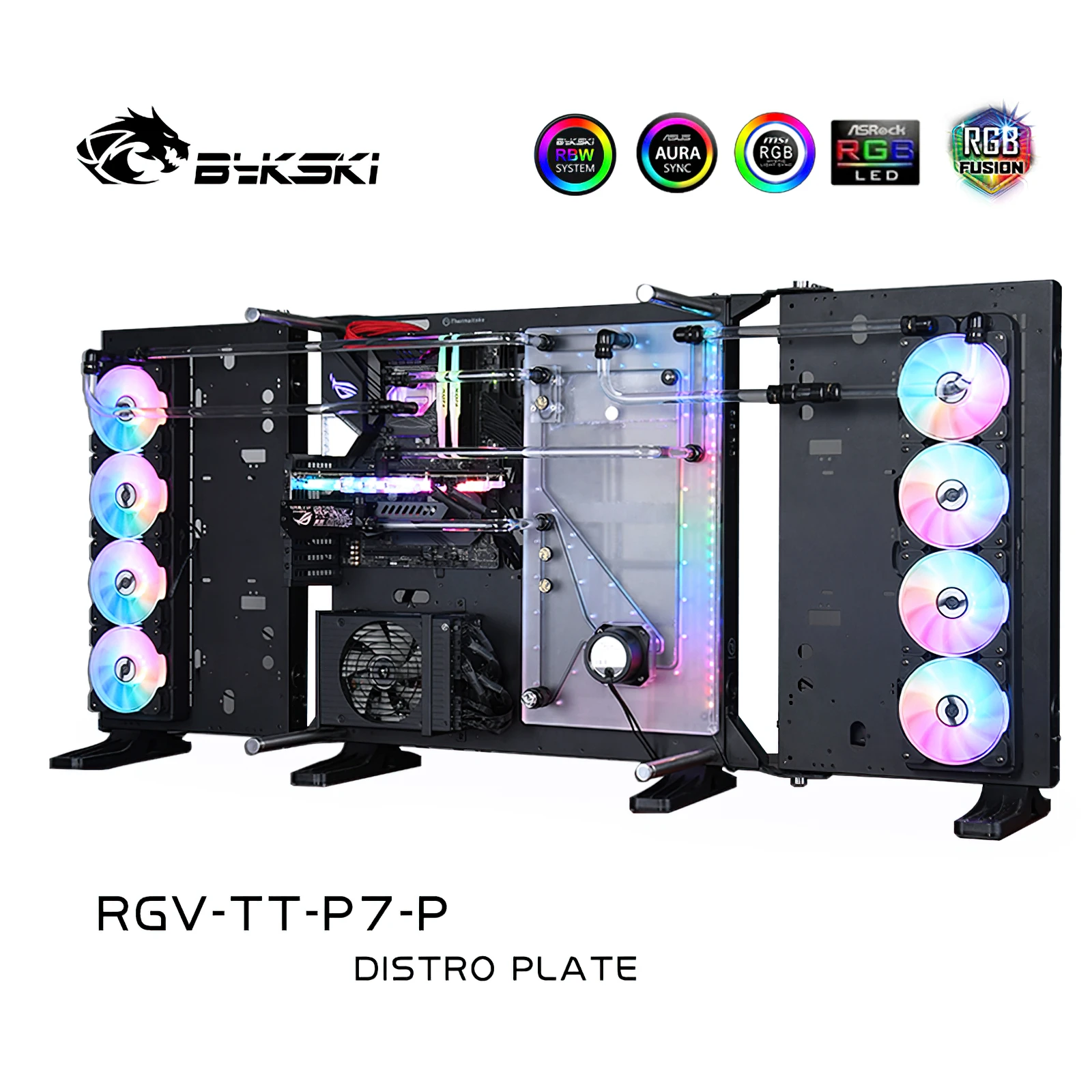 Bykski Distro Plate Water Cooling Kit for TT Core P7 Chassis Case CPU ...